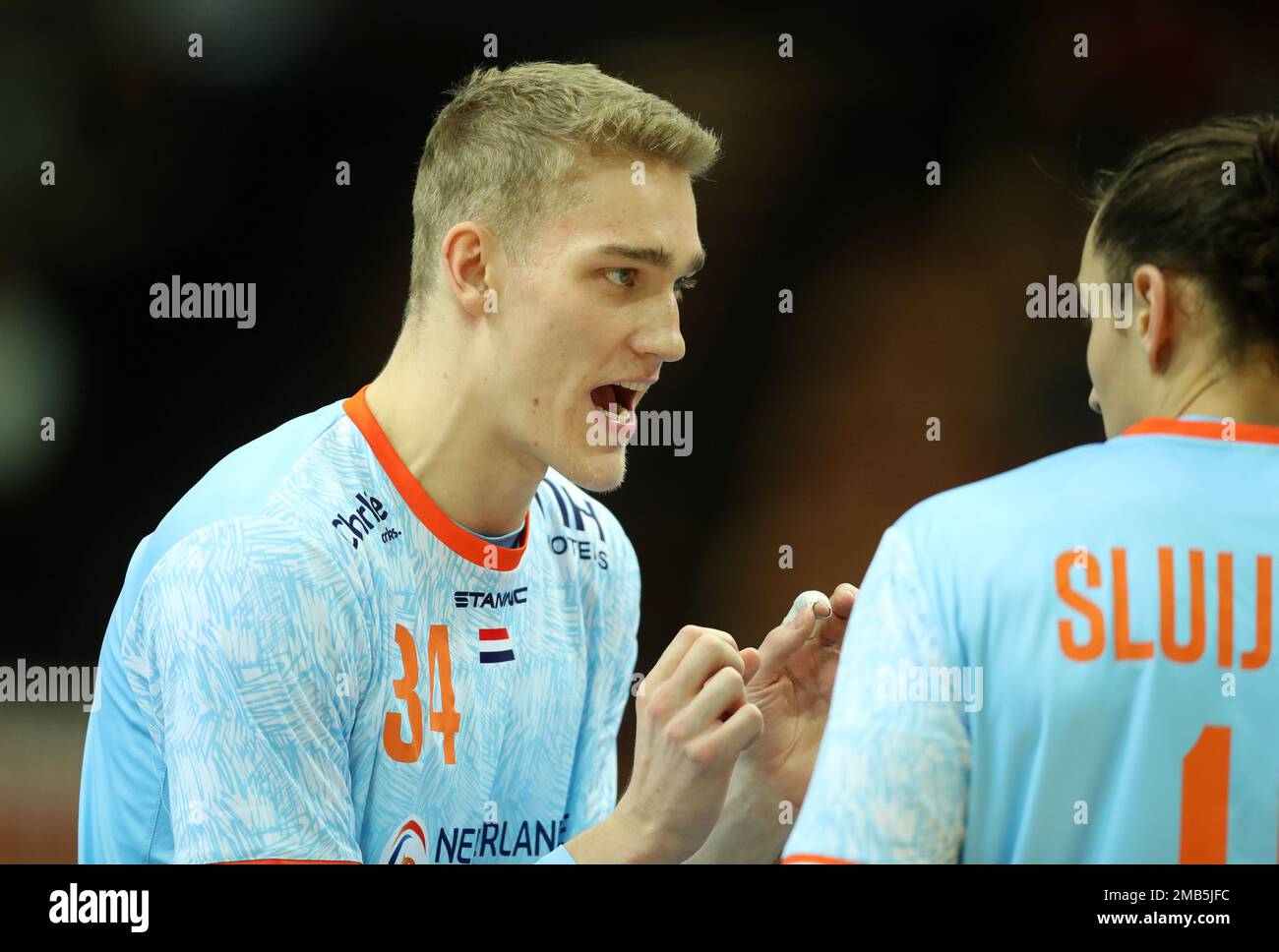 Tom Jansen of Netherlands Qatar vs Netherlands 28th IHF Men`s Handball World Championship ...